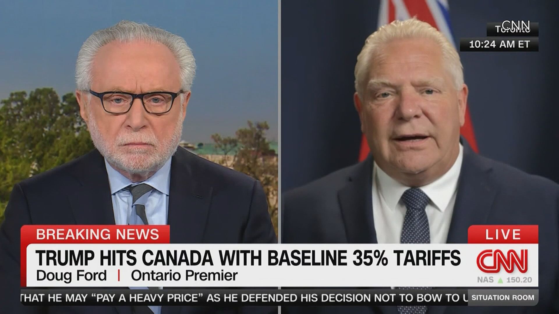 Doug Ford Slams Trump Tariffs in CNN Interview - Media Wall News